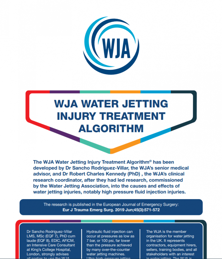 WATER JETTING INJURY POSTER – FIRST AID ALGORITHM - Water Jetting ...