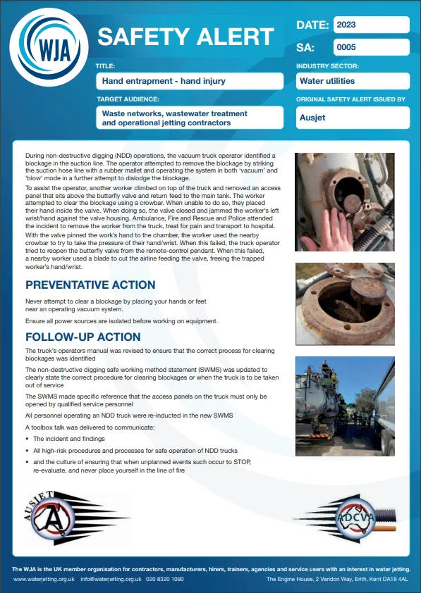 Safety Alerts - Water Jetting Association